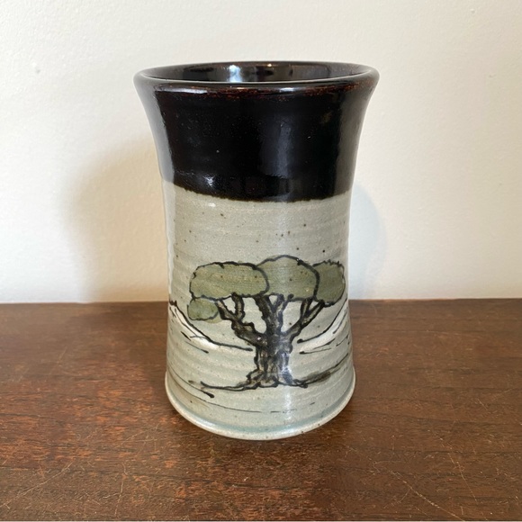 Vintage | Accents | Vintage Stoneware Pottery Vase Tree Design Studio ...